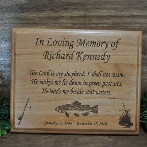 Fishing Memorial in Loving Memory Memorial Gift Sympathy Gifts Engraved ...