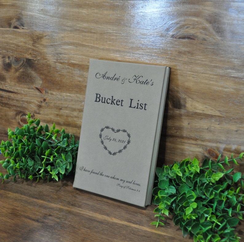 Wedding Gift for Couple Bucket List Custom Journal Bucket - Etsy