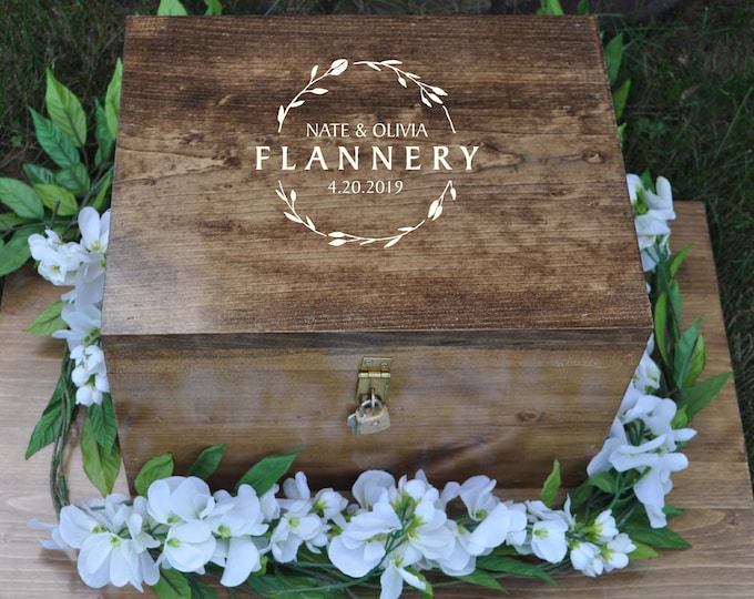 Wedding Card Box Card Box Card Box With Lock Wedding Card Holder Rustic ...