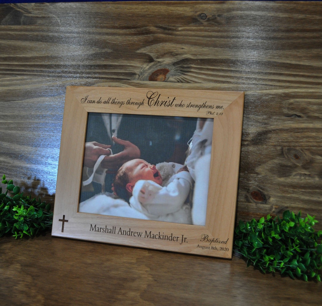 Baptism, Baptism Frame, Godparents Gift, Godfather Gift, Godmother Gift ...