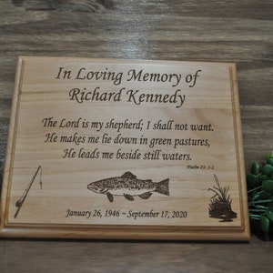 Fishing Memorial in Loving Memory Memorial Gift Sympathy Gifts Engraved ...
