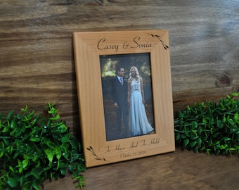 Engraved Wedding Frame With Date and Name 4x6 Great - Etsy