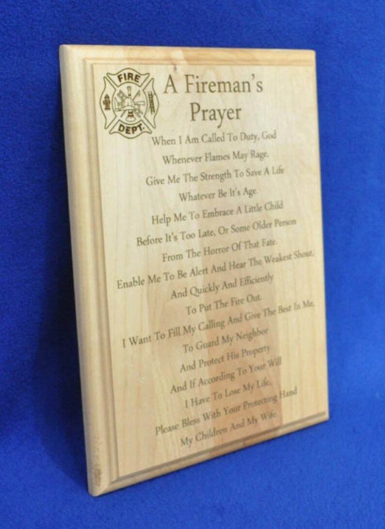 Fireman Gift Gift For A Fireman Fireman Firemans Prayer | Etsy