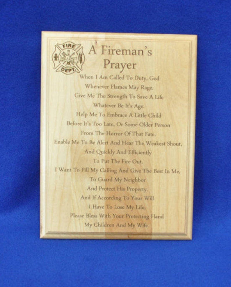 Fireman Gift ~ Gift for A Fireman ~ Fireman ~ Firemans Prayer ~ Gifts ...