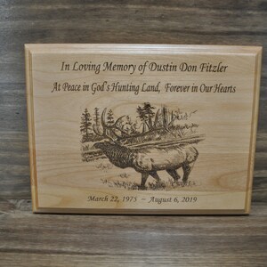 Elk Hunting - Sympathy Gift - in Loving Memory ~ Engraved Sympathy Gift ...