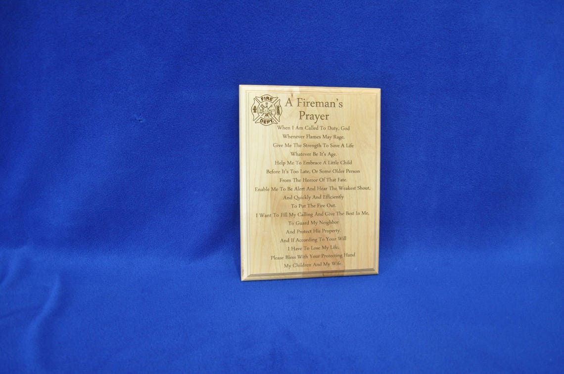Fireman Gift Gift For A Fireman Fireman Firemans Prayer | Etsy