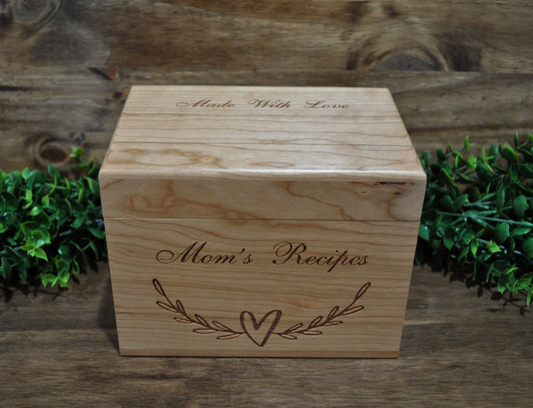 Personalized Recipe Box, Christmas Gifts for Mom, Custom Recipe Box ...