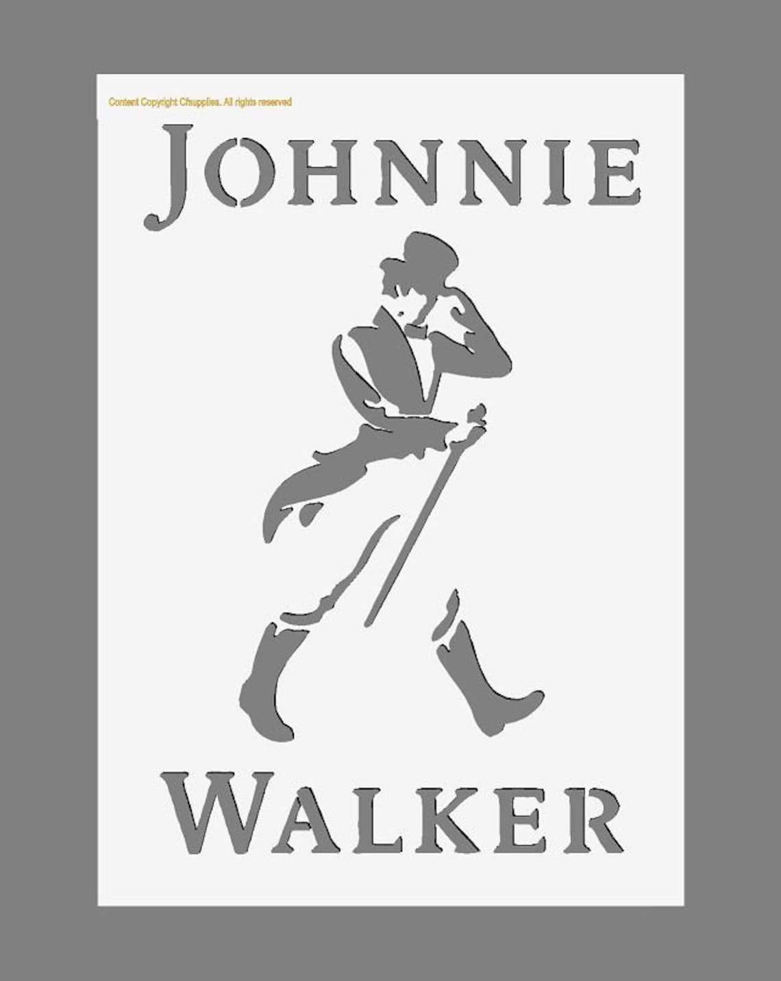 Johnnie Walker Stencil: Reusable Mylar, Painting, Airbrush Decor - Etsy