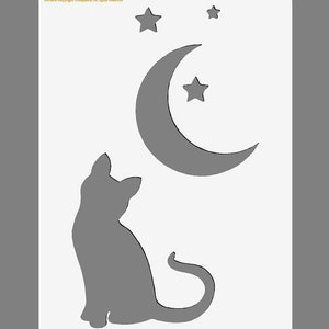 Moon Cat Mylar Stencils in A3/A4/A5 Sheet Sizes 190 Micronpainting ...