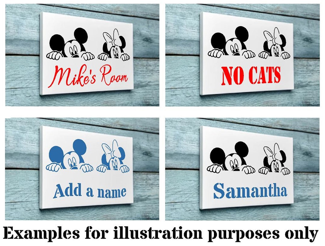 Personalized Mickey and Minnie Mouse Stencil: Custom Text, A3/A4/A5 ...