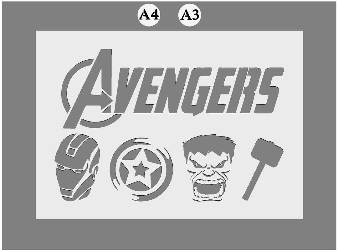 Superhero Theme Polyester Stencils in A3/A4 Sheet Sizes 190 Micron ...
