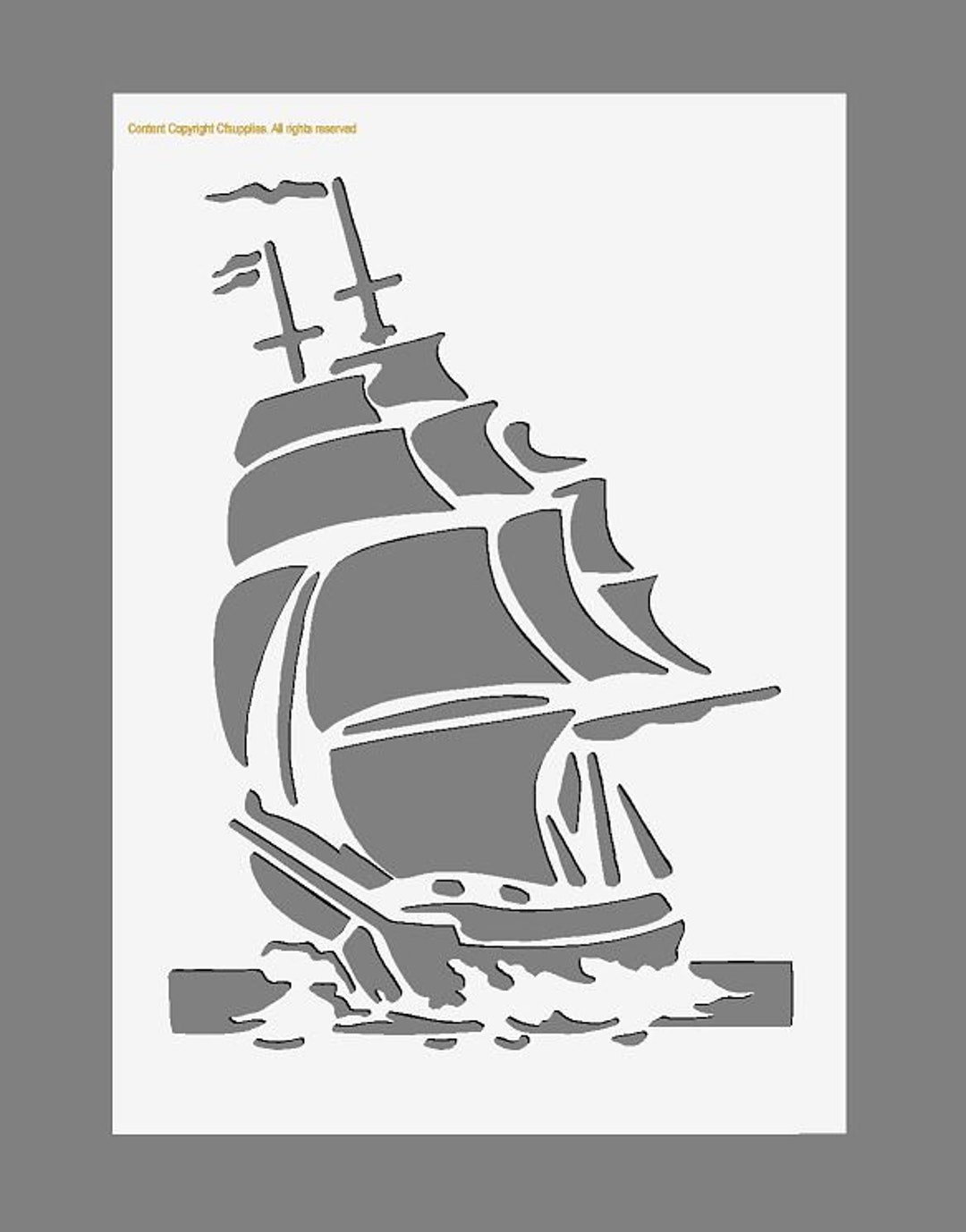 Sailing Ship Galleon | Mylar Stencils in A3/A4/A5 Sheet Sizes | 190 ...