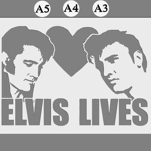 Elvis Presley Stencil Celebrity Art in A3/A4/A5 Sheet Sizes Thicker 190 ...