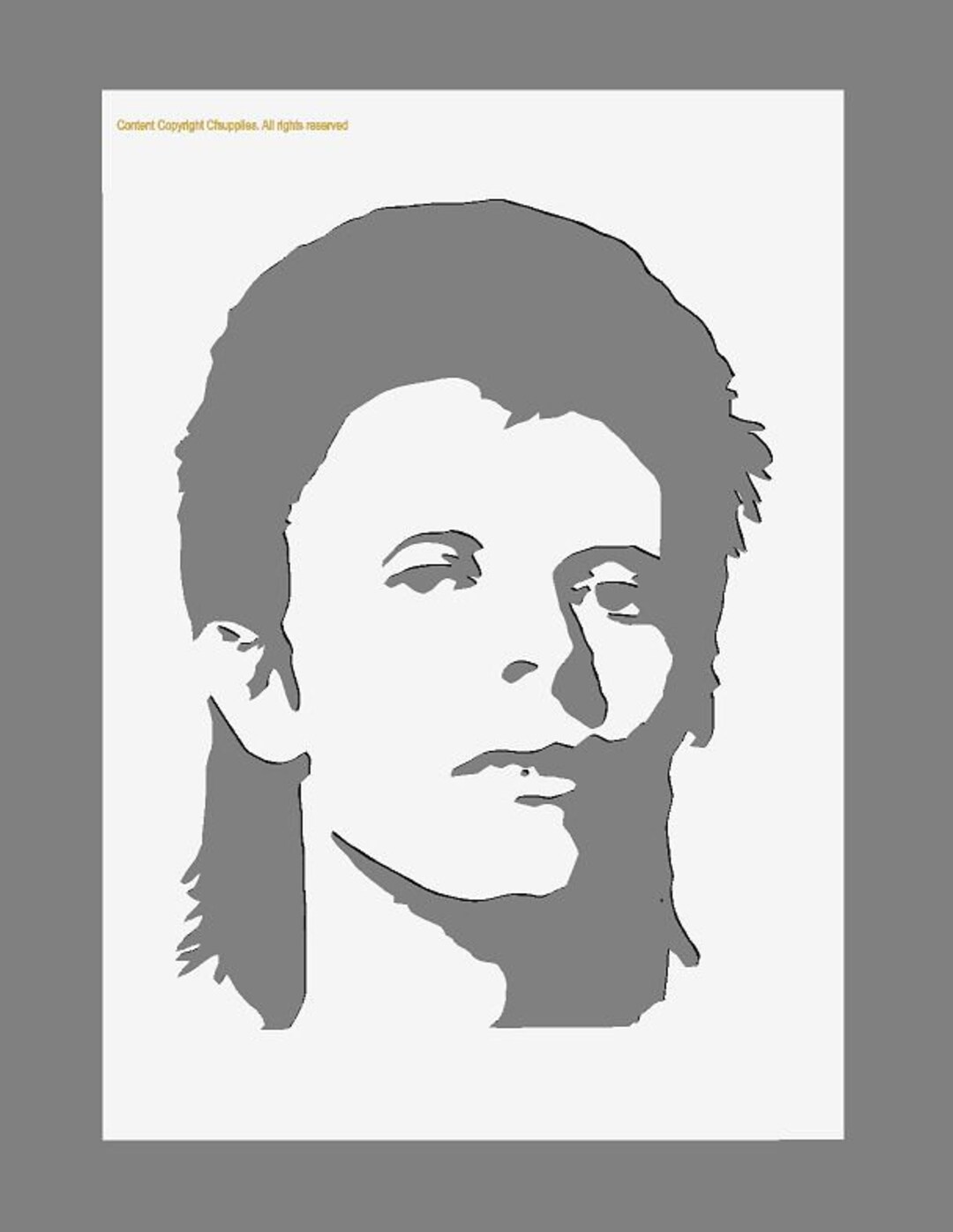 David Bowie Stencil: Reusable Mylar, Painting, Airbrush Decor - Etsy