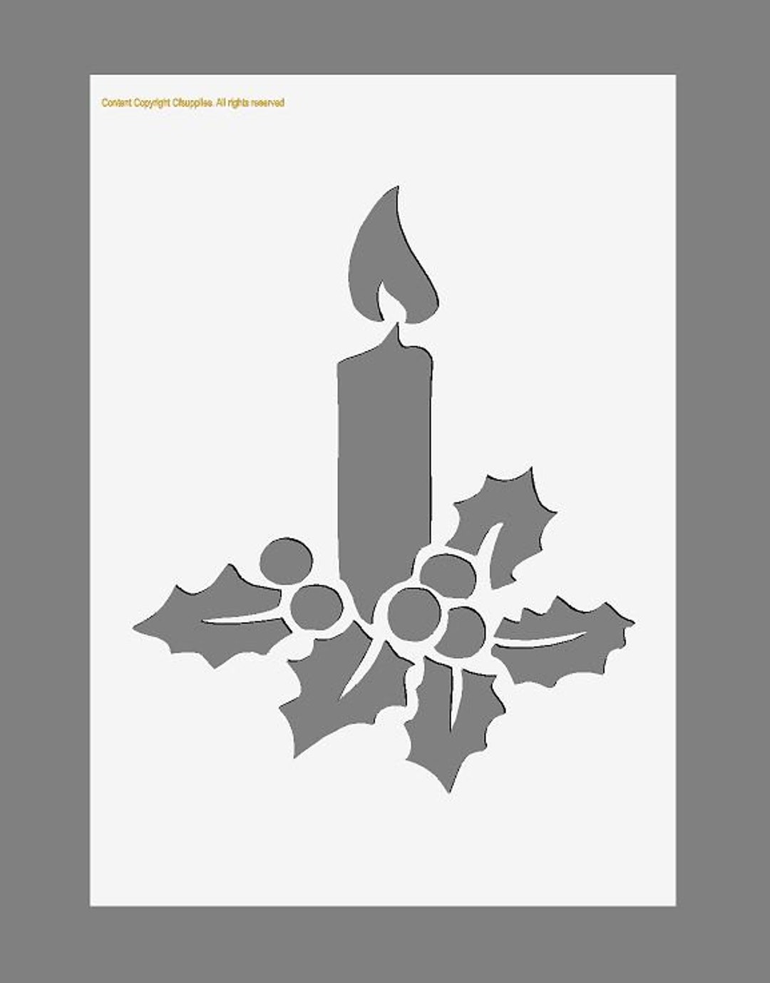 Mylar Stencils | Christmas Candle | A3/A4/A5 Sheet Sizes | Thick 190 ...