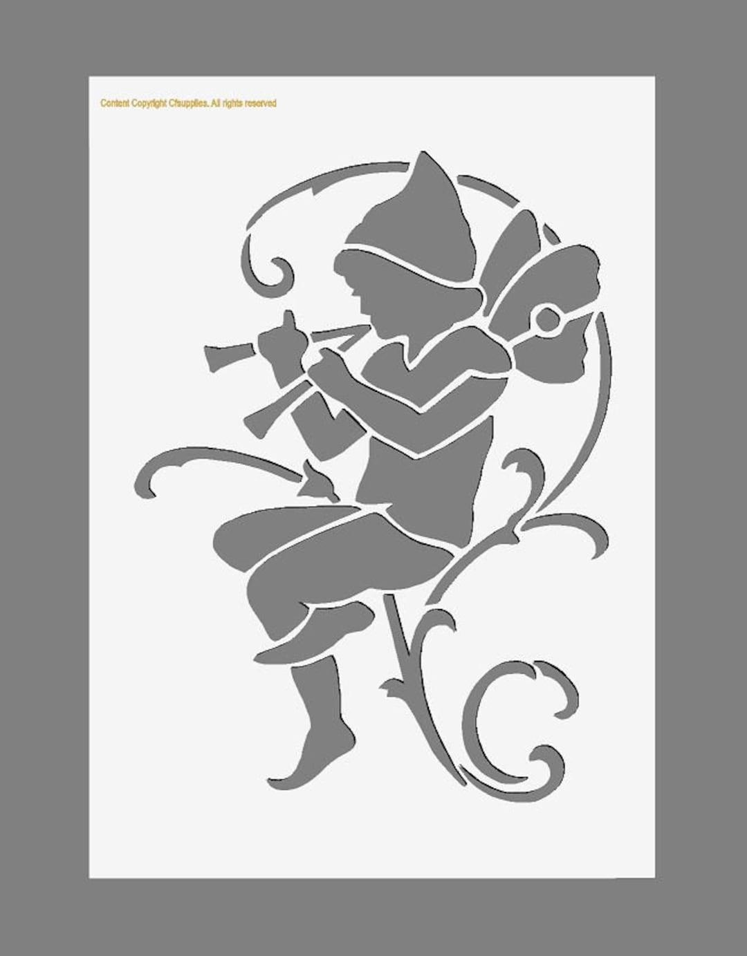 Elf Fairy Stencil | Mylar Stencil for Walls, Fabrics, Furniture ...