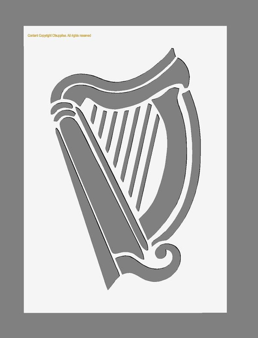 Irish Harp Stencil: Reusable Celtic Decor, 190 Micron (A3/A4/A5) - Etsy
