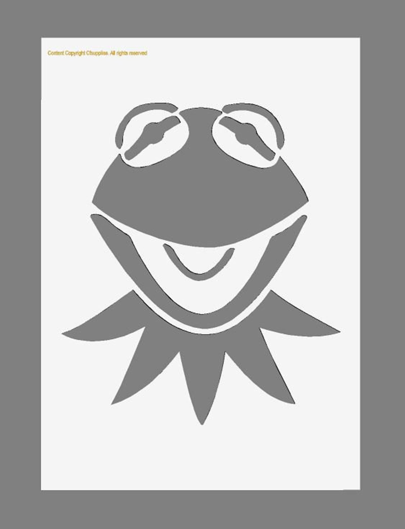 Kermit the Frog Stencil: Reusable Mylar, DIY Craft (A3/A4/A5 Sizes ...