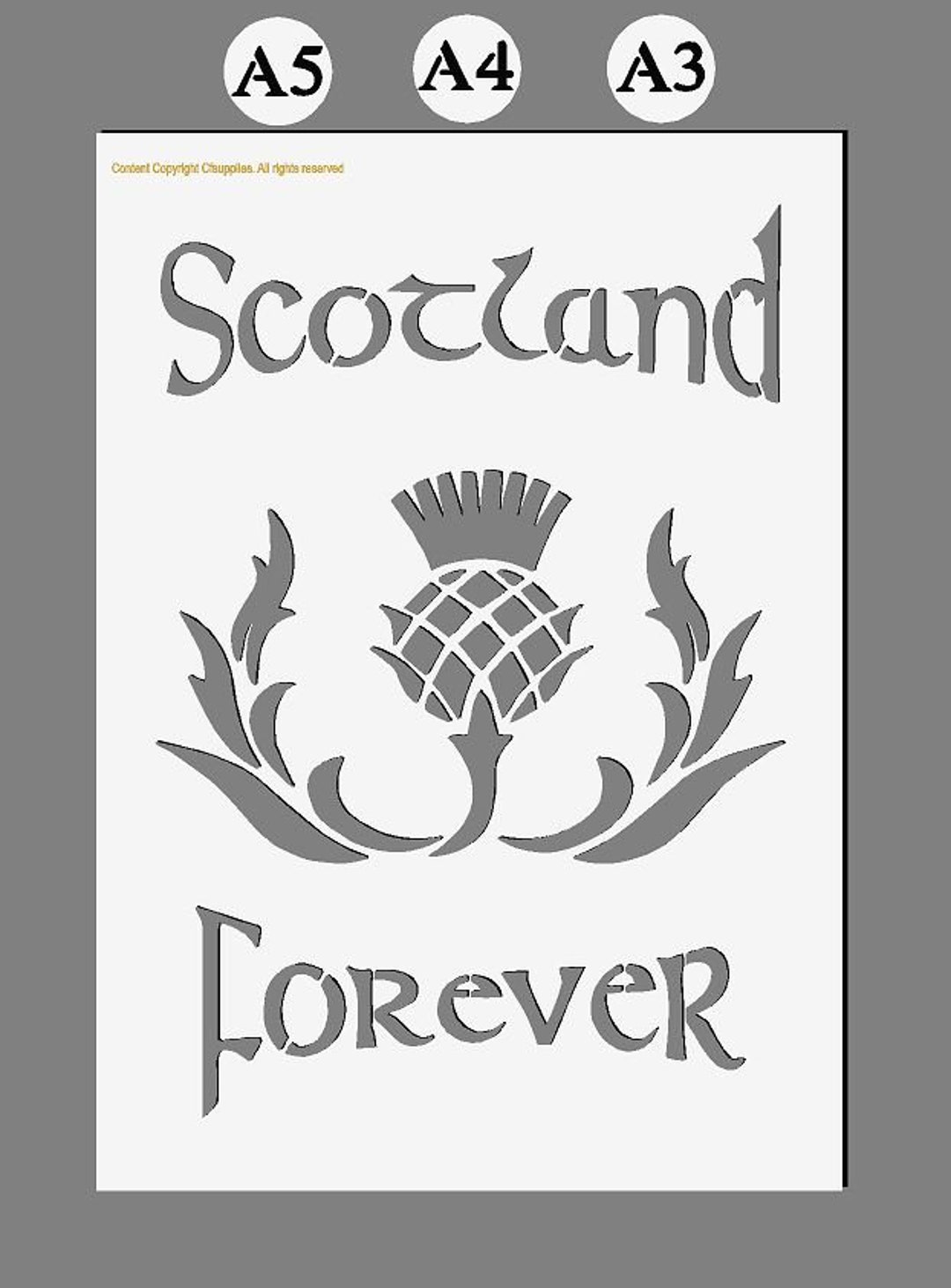 Scottish Thistle Stencil: 'scotland Forever' Reusable Painting Template ...