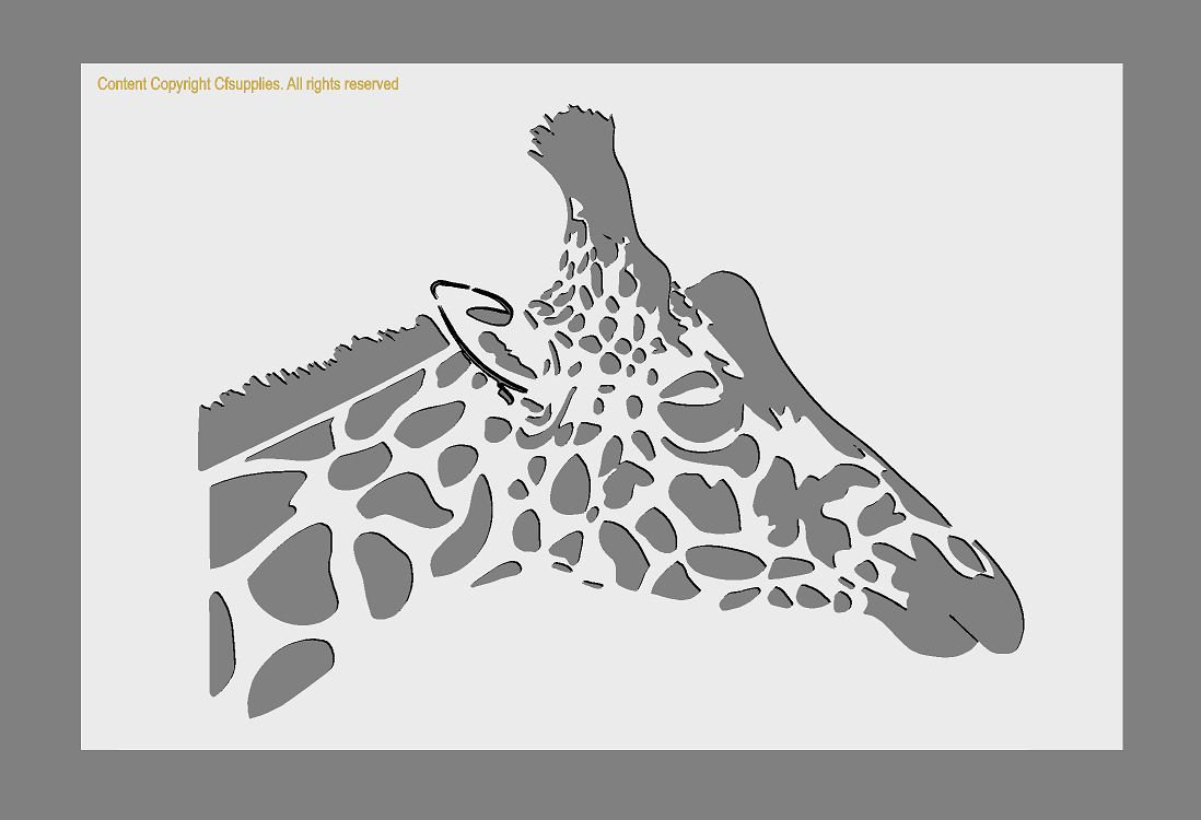 Giraffe Head Stencil Printable