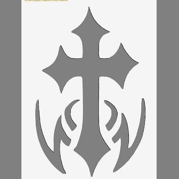 Gothic Cross Stencil - Etsy