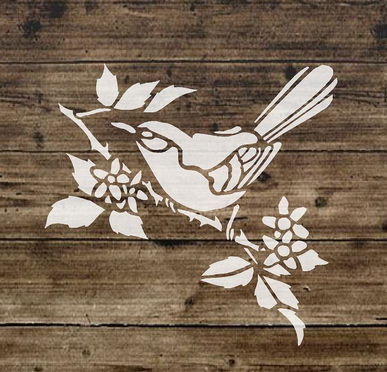 Bird & Flowers Stencil: Reusable Shabby Chic Decor - Etsy UK