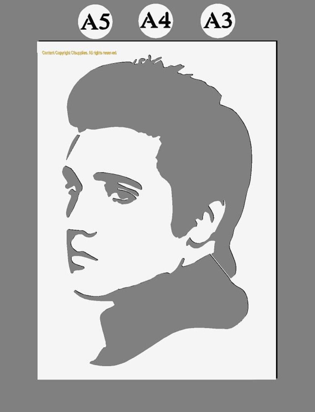 Elvis Stencil in A3/A4/A5 Sheet Sizes Thicker 190 Micron Reusable ...