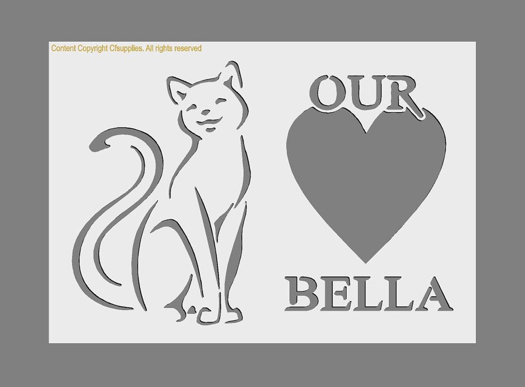 Personalised Custom Text Stencil, Custom Word Stencil, Cat Stencil ...