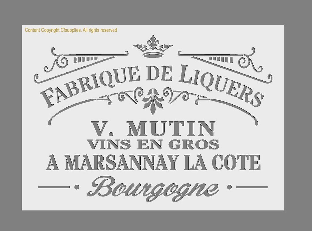 Vintage French Stencil: Shabby Chic Bourgogne Motif, Reusable Mylar - Etsy