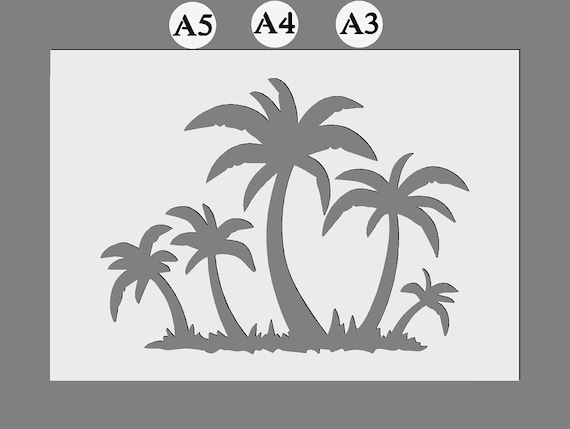 Palm Trees Desert Island Mylar Stencil in A3/A4/A5 Sheet - Etsy