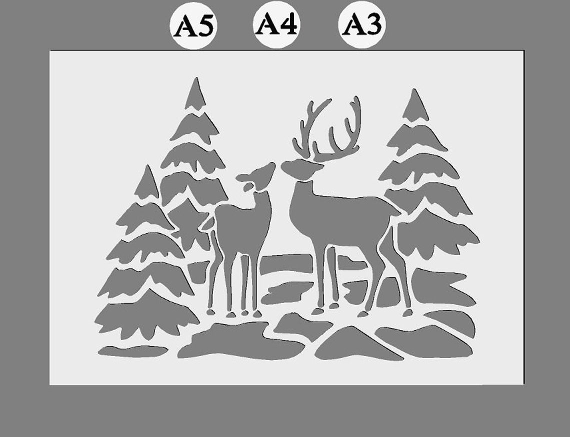 Reindeer Christmas Mylar Stencil: Reusable Painting Decor - Etsy