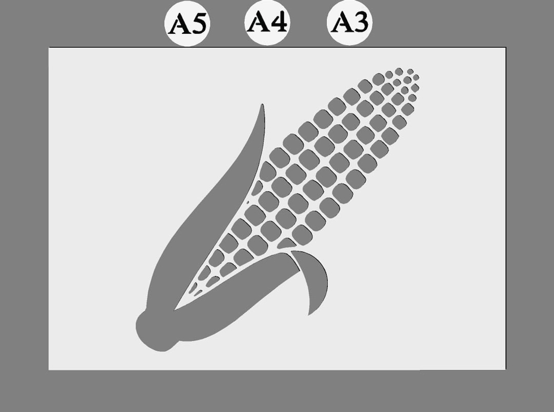 Corn Cob Stencil: Reusable Mylar Template for Painting, Airbrush, Decor ...