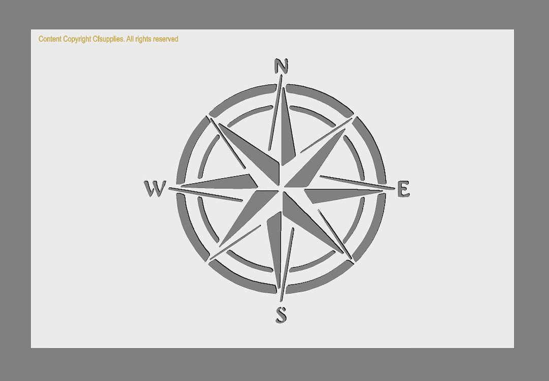 Compass Stencil: Reusable 190 Micron Polyester, Painting, Airbrush ...