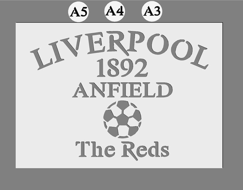 Any Football Club Mylar Plastic Stencil in A3/A4/A5 Sheet - Etsy