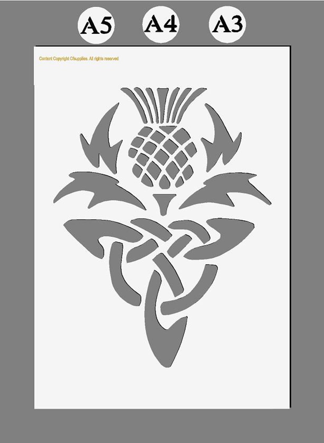 Celtic Thistle Stencil in A3/A4/A5 Sheet Sizes | Thicker 190 Micron ...