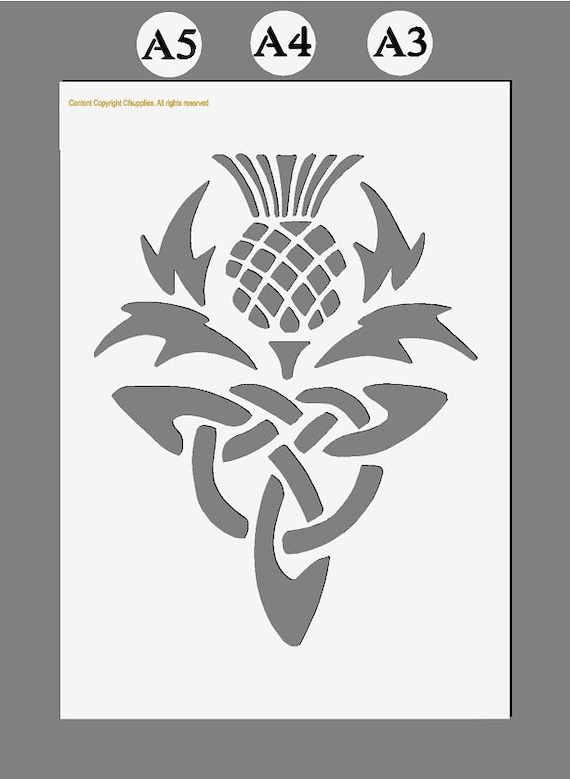 Celtic Thistle Stencil in A3/A4/A5 Sheet Sizes Thicker 190 - Etsy