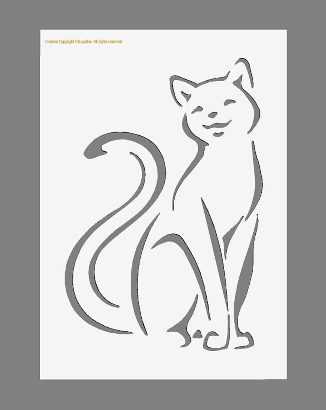 Happy Cat / Kitten Mylar Stencils in A3/A4/A5 Sheet Sizes 190 Micron ...