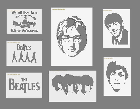 The Beatles Silhouette Stencil