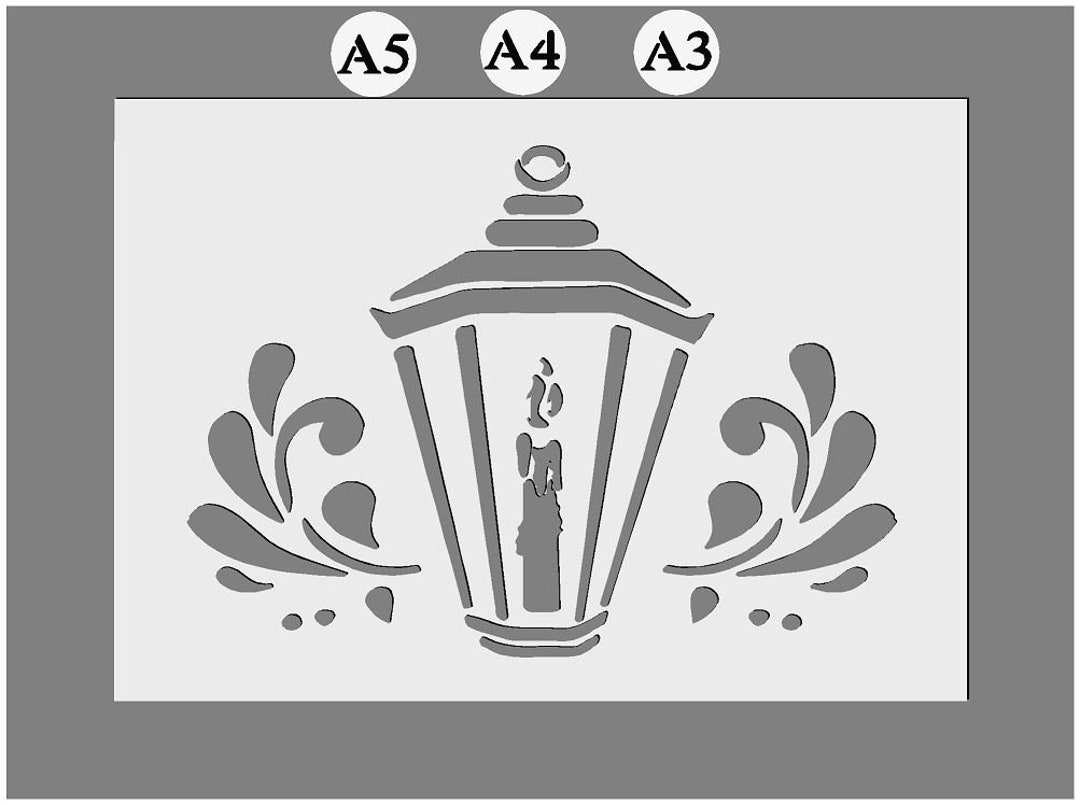 Christmas Lamp Stencil: Reusable Mylar, Holiday Decor (A3/A4) - Etsy
