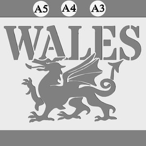 Welsh Dragon Mylar Stencil 'cymru, Wales, Welsh Emblem in A3/A4/A5 ...