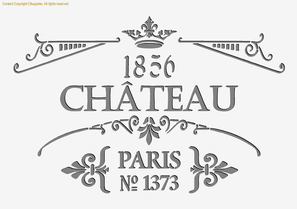 Vintage French Chateau Stencil: Shabby Chic , Reusable Mylar. Cat. 153 ...