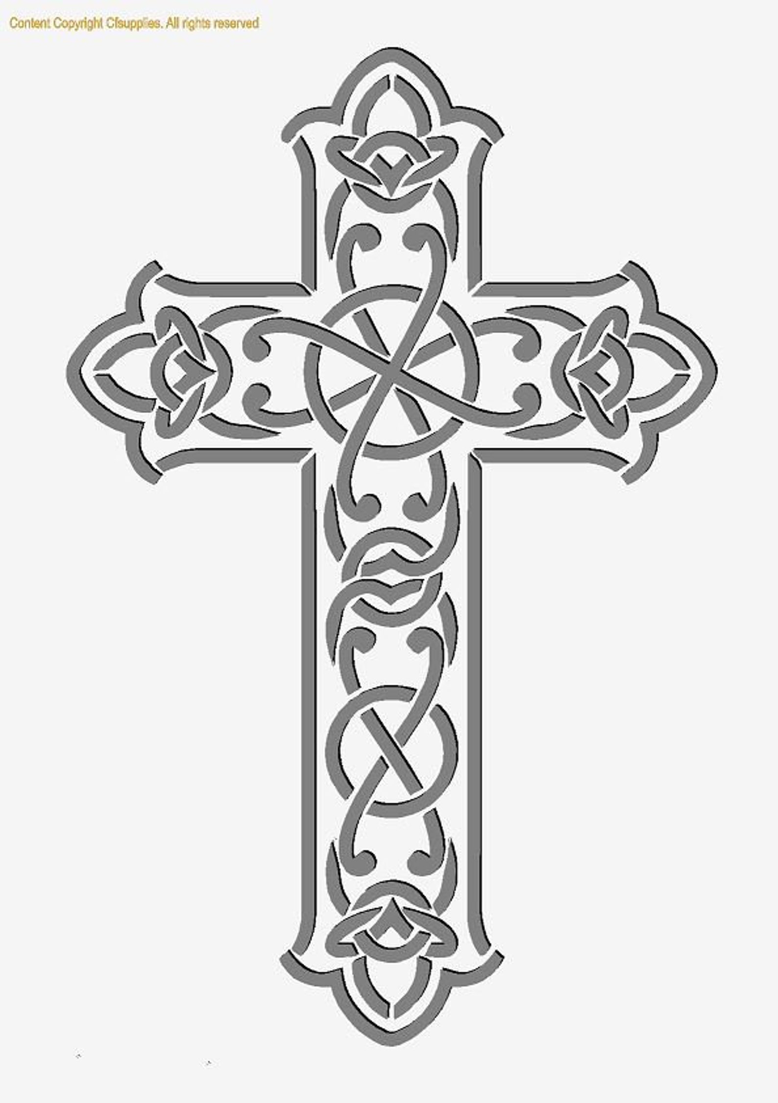 Gothic Cross Plastic Stencil in A3/A4/A5 Sheet Sizes Thicker - Etsy