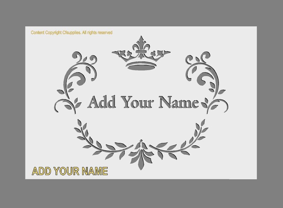 Personalised Custom Text Stencil, Custom Word Stencil, Name Stencil ...