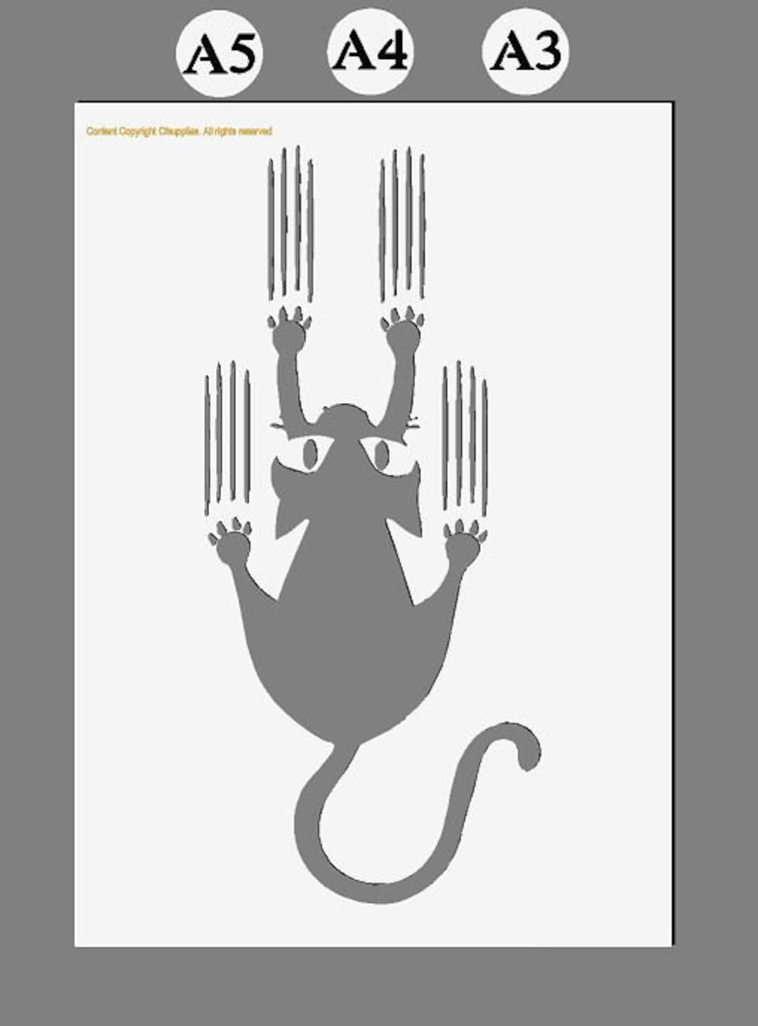 Kitten/cat Scratching | Mylar Stencils in A3/A4/A5 Sheet Sizes | 190 ...