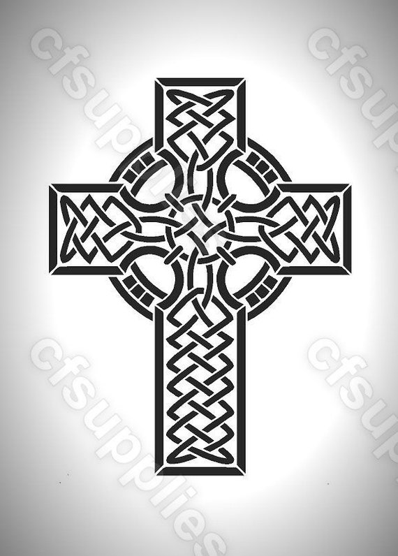 Celtic Cross Stencil in A3/A4/A5 sheet sizes Thicker 190 | Etsy