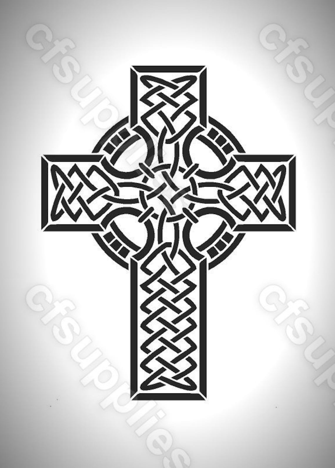Celtic Cross Stencil In A3 A4 A5 Sheet Sizes Thicker 190 Etsy