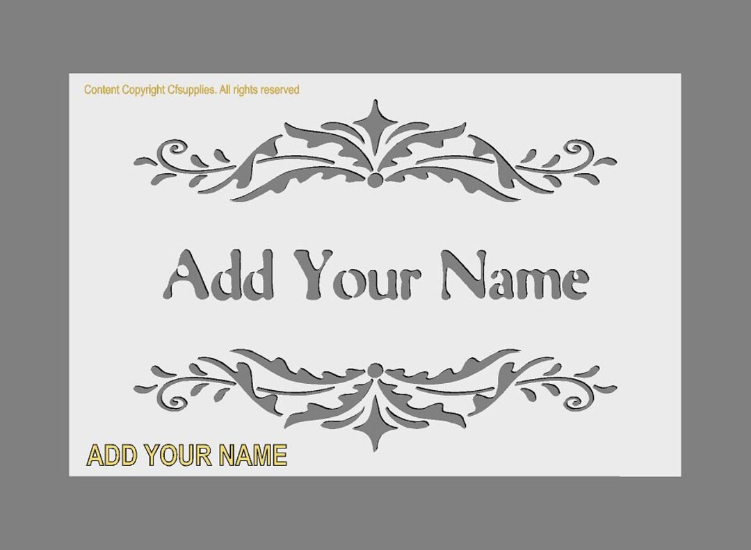 Personalised Custom Text Stencil, Custom Word Stencil, Name Stencil ...