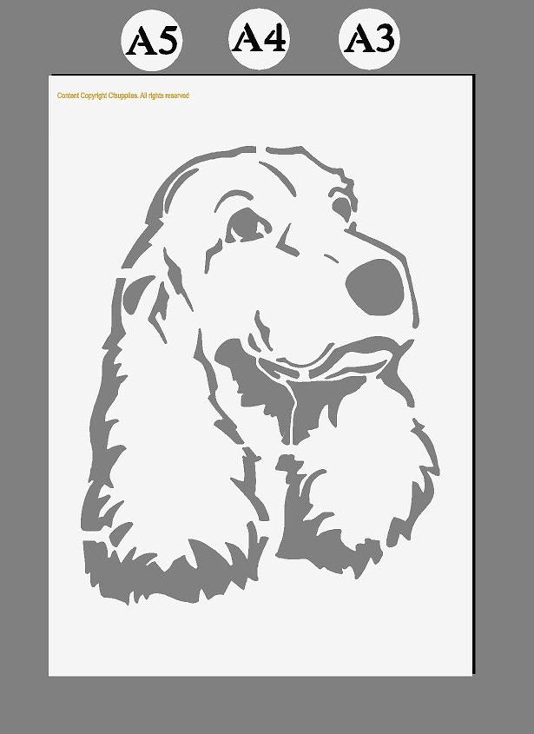Spaniel Dog, Puppy | Mylar Stencils in A3/A4/A5 Sheet Sizes | 190 ...