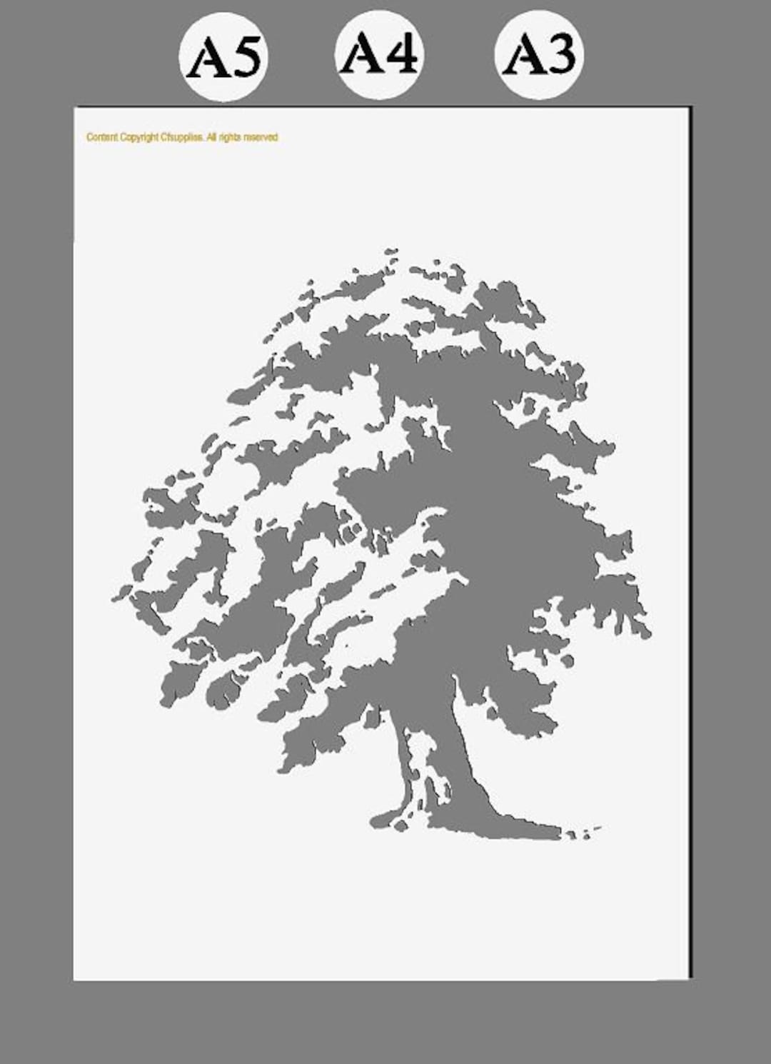 Oak Tree Stencil: Reusable Mylar, Wall Art Decor (A3/A4/A5) - Etsy