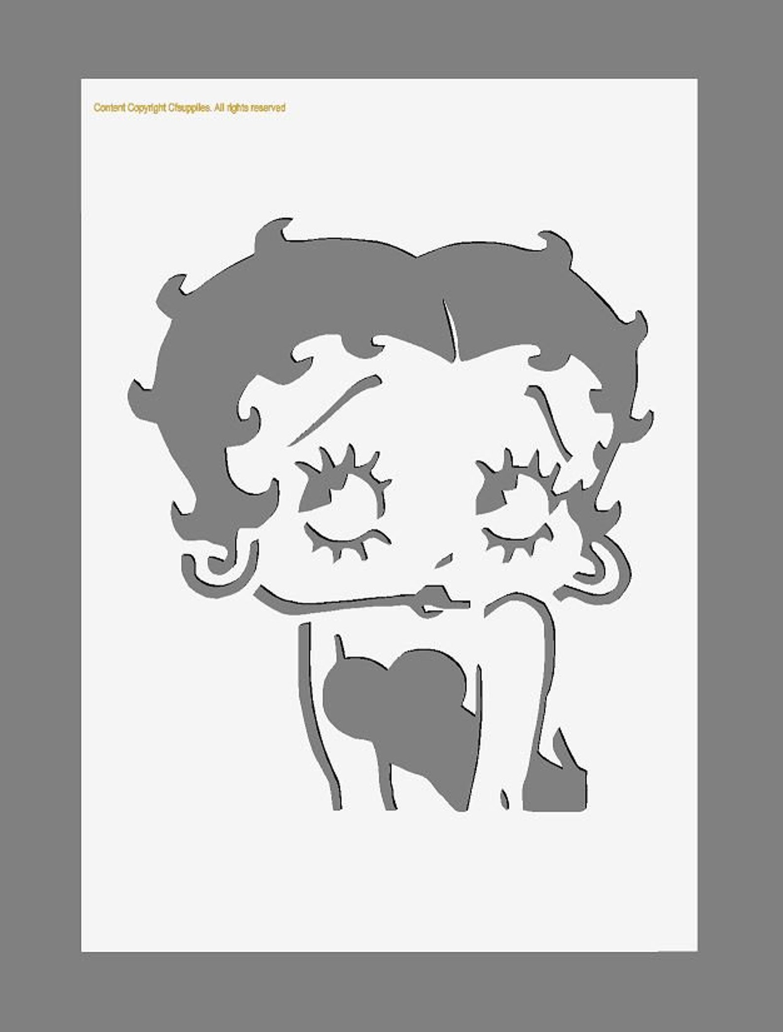 Betty Boop Stencils in A3/A4/A5 Sheet Sizes Thicker 190 Micron | Etsy